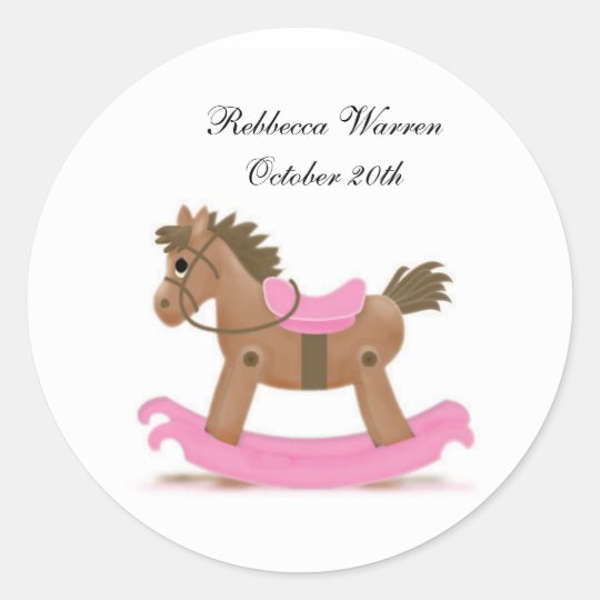 Rocking Horse Sticker in Pink | Zazzle.com