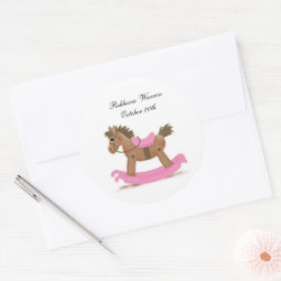 Rocking Horse Sticker in Pink | Zazzle