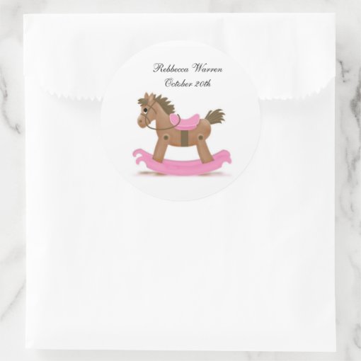 Rocking Horse Sticker in Pink | Zazzle