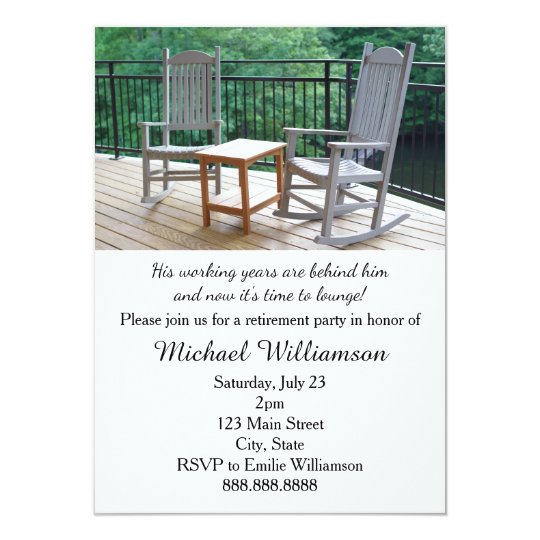 Rocking Porch Chairs Retirement Party Invitation | Zazzle.com