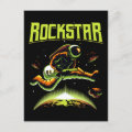 Rockstar astronaut playing guitar in space postcard | Zazzle