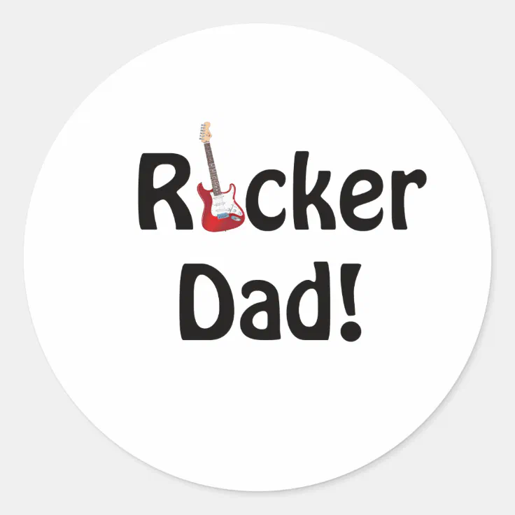 Rockstar Dad Classic Round Sticker | Zazzle