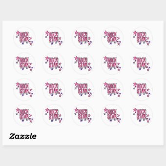 RockStar in PInk Classic Round Sticker | Zazzle