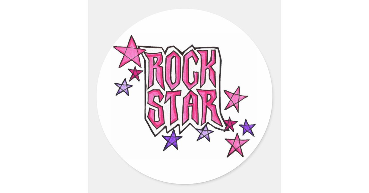 RockStar in PInk Classic Round Sticker | Zazzle