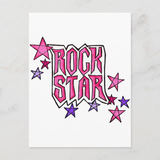 RockStar in PInk Postcard | Zazzle