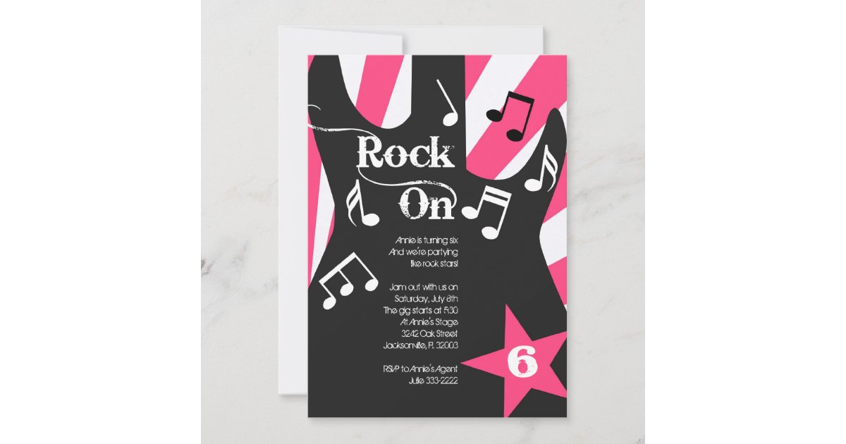 Rockstar Party Invitatation Invitation | Zazzle