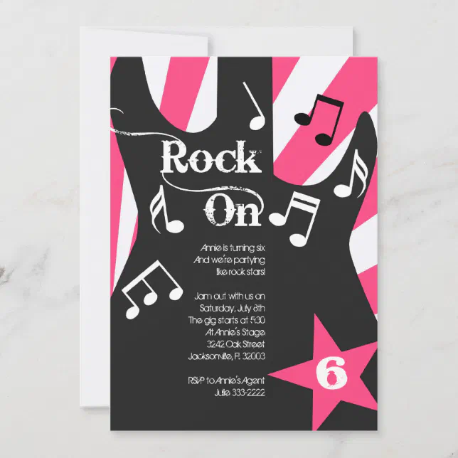 Rockstar Party Invitatation Invitation | Zazzle