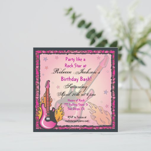 RockStar Party Invitations | Zazzle
