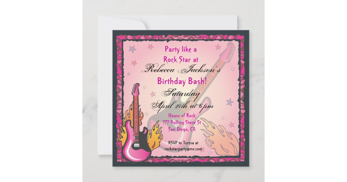RockStar Party Invitations | Zazzle