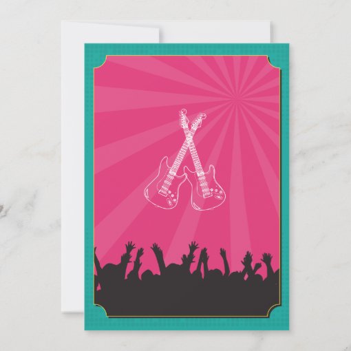 Rockstar Rock Music Gig Guitar Pick Party Invite | Zazzle