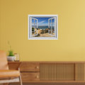 Rocky Beach Ocean View Fake Window Poster | Zazzle
