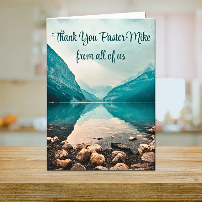 Rocky Beach Pastor Appreciation From Congregation Thank You Card | Zazzle