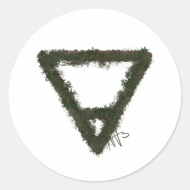 Rocky Earth Element Alchemy Symbol Classic Round Sticker | Zazzle