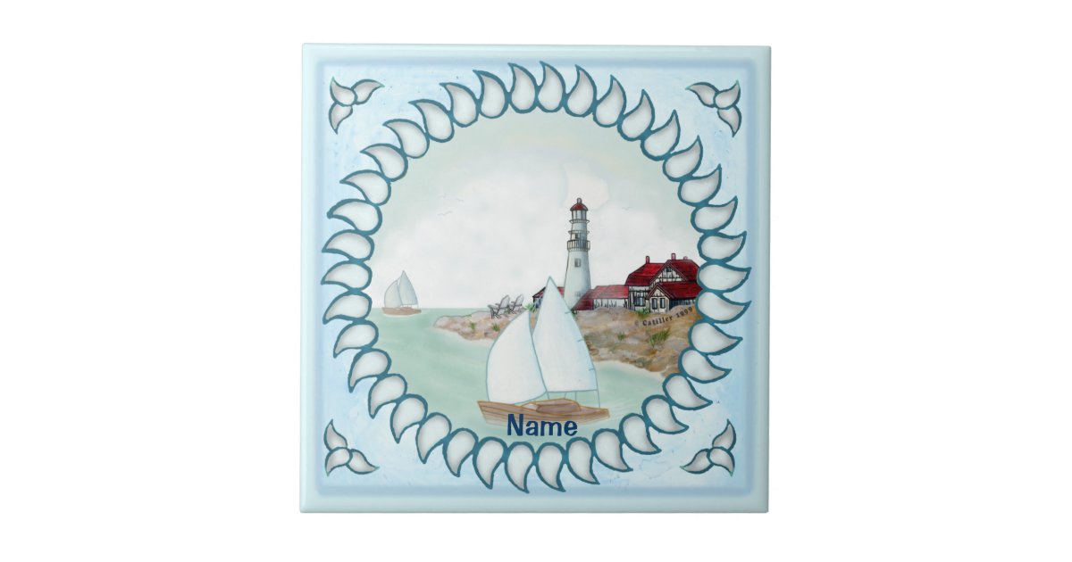 Rocky Lighthouse Ceramic Tile | Zazzle