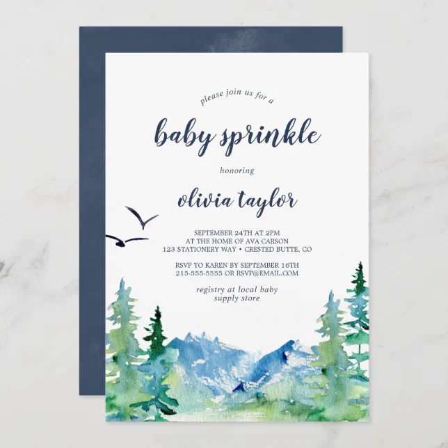 Rocky Mountain Baby Sprinkle Invitation | Zazzle