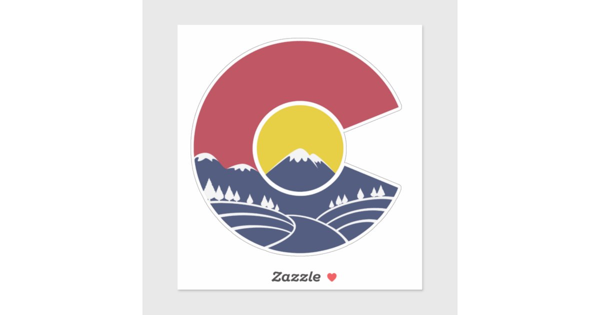 Rocky Mountain Colorado C Custom Cut Sticker | Zazzle