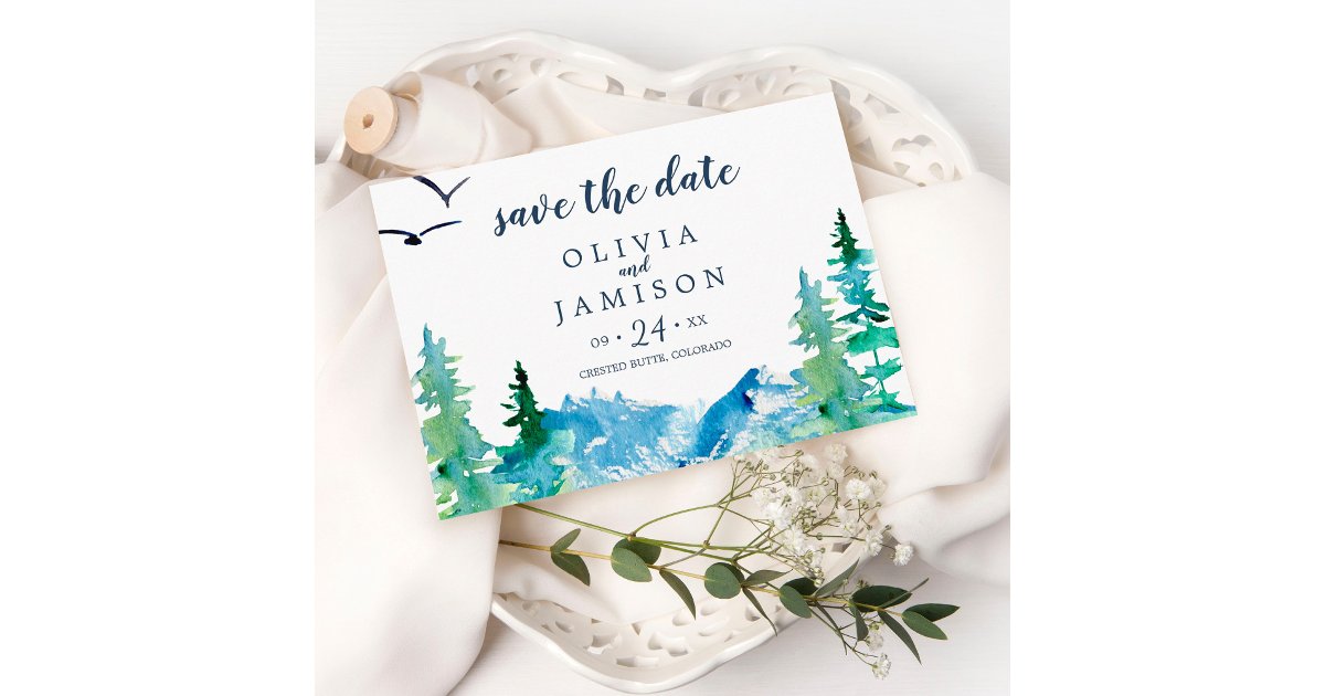 Rocky Mountain Destination Save the Date Postcard | Zazzle