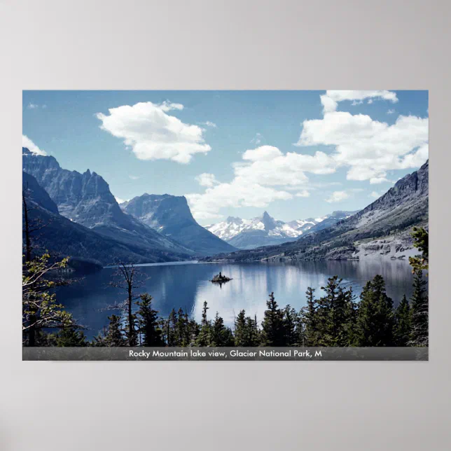 Rocky Mountain lake view, Glacier National Park, M Poster | Zazzle