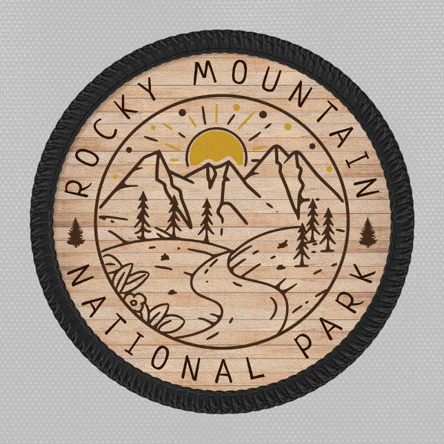 Rocky Mountain National Park Minimalist Wood Patch | Zazzle