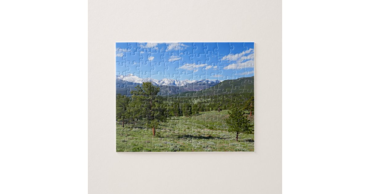 Rocky Mountain View Scenic Landscape Jigsaw Puzzle | Zazzle