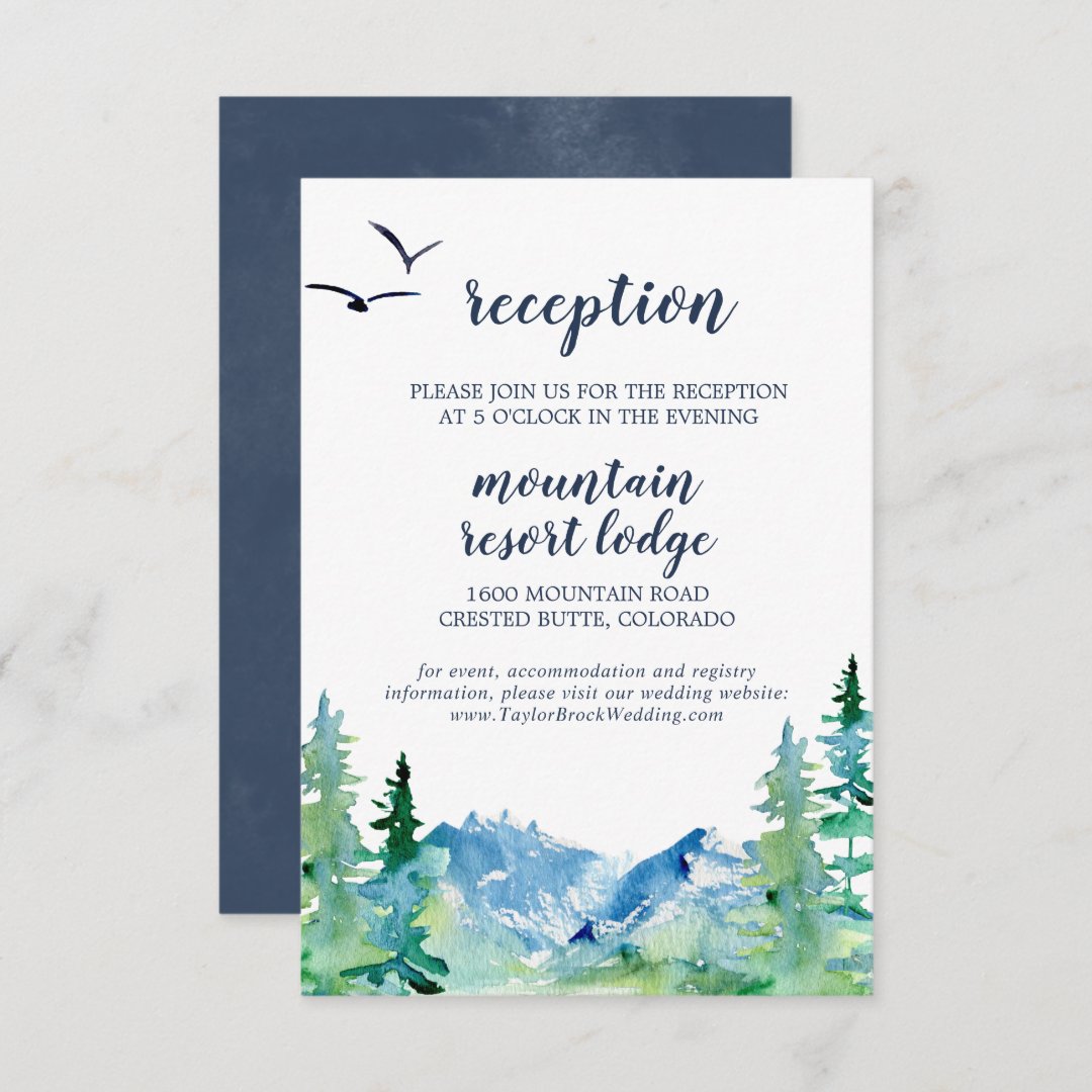 Rocky Mountain Wedding Reception Insert Card | Zazzle