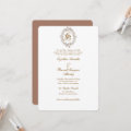 Rococo Crest Mocha Monochrome Monogram Invitation | Zazzle