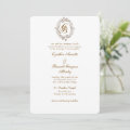 Rococo Crest Mocha Monochrome Monogram Invitation | Zazzle