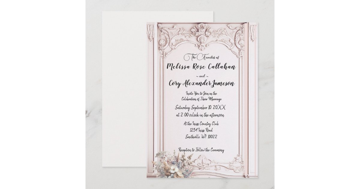 Rococo Revival Ornate Formal Wedding Invitation | Zazzle