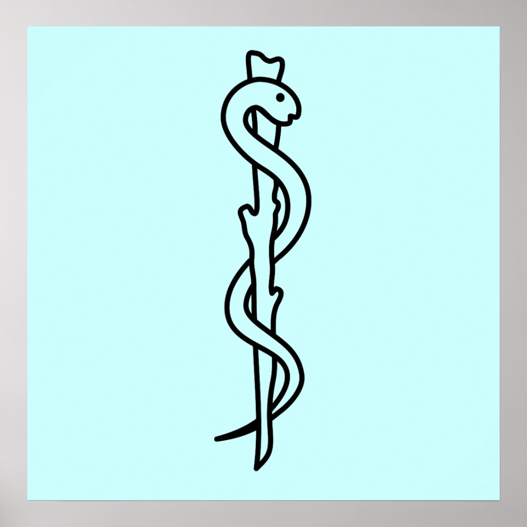 Rod of Asclepius [medical symbol] Poster | Zazzle