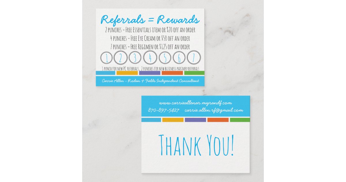 Rodan & Fields Referral Punch Caard Loyalty Card | Zazzle