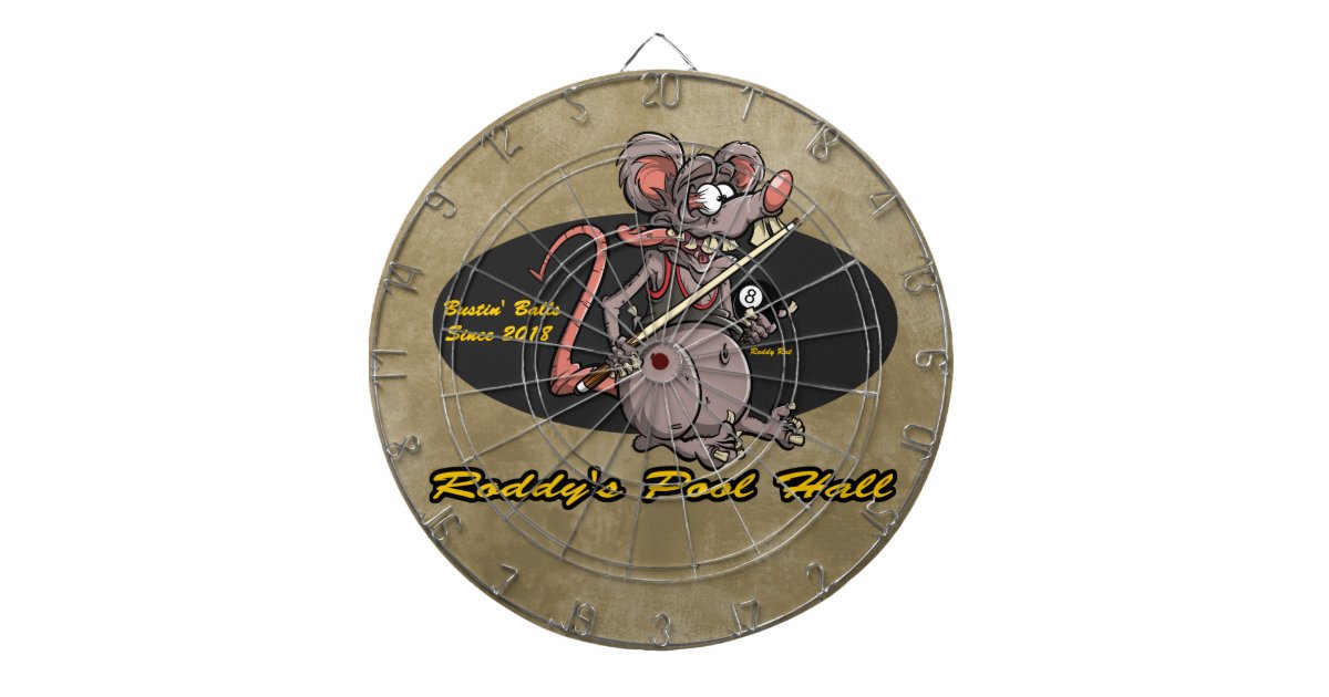 Roddy Rat Cartoon Rat Fink Billiards Pool Hall Dart Board | Zazzle