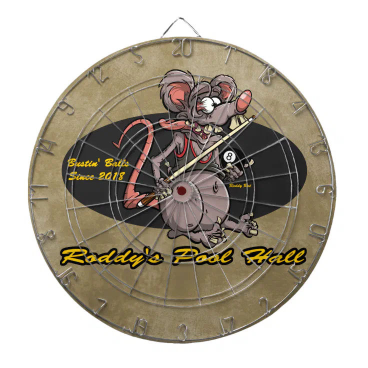 Roddy Rat Cartoon Rat Fink Billiards Pool Hall Dart Board | Zazzle