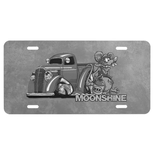 Roddy Rat Fink Cartoon Moonshine Whisky Truck License Plate | Zazzle
