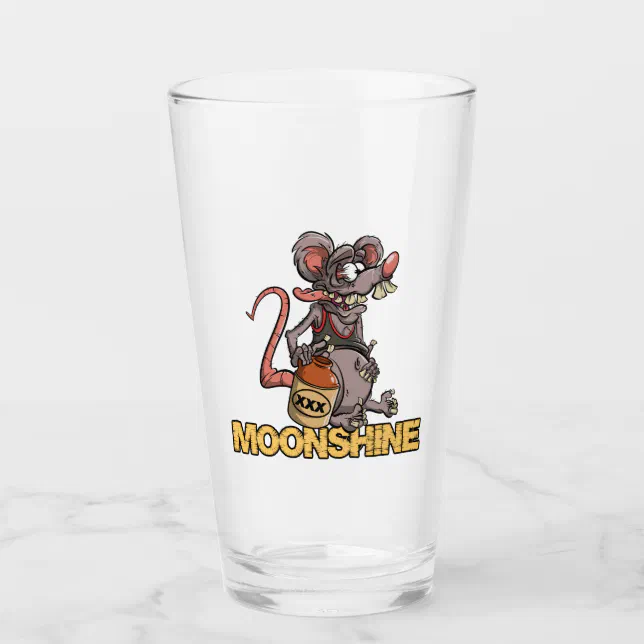 Roddy Rat Fink Style Moonshine #2 Cartoon Glass | Zazzle