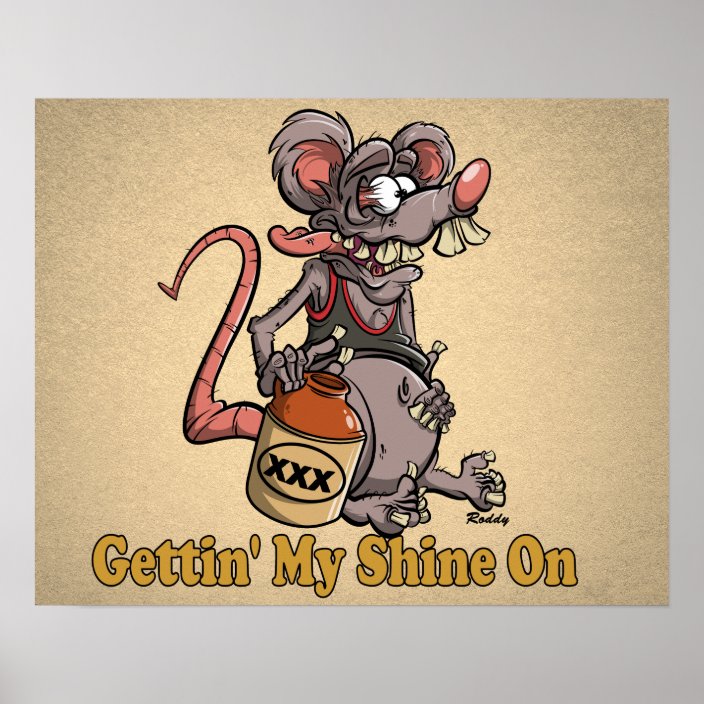Roddy Rat Fink Style Moonshine #3 Cartoon Poster | Zazzle.com