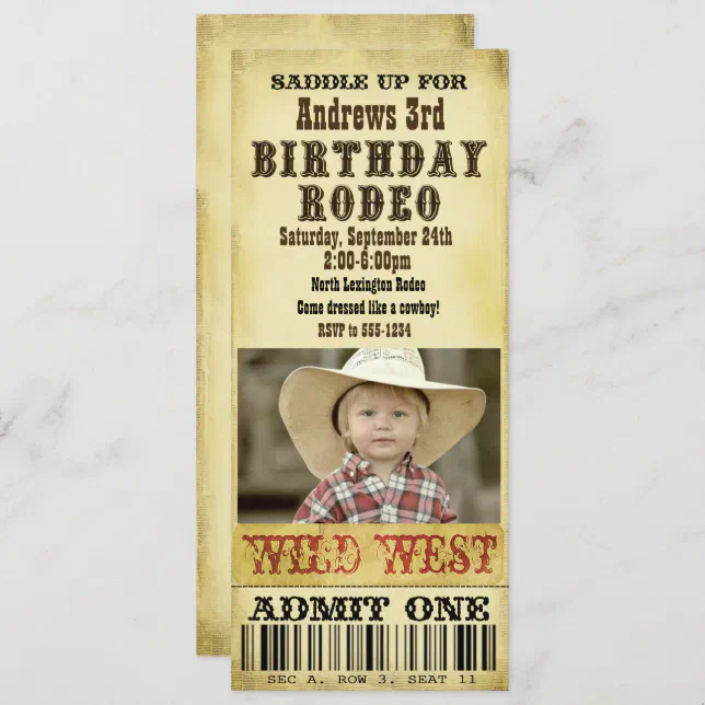 Rodeo Birthday Invitation | Zazzle