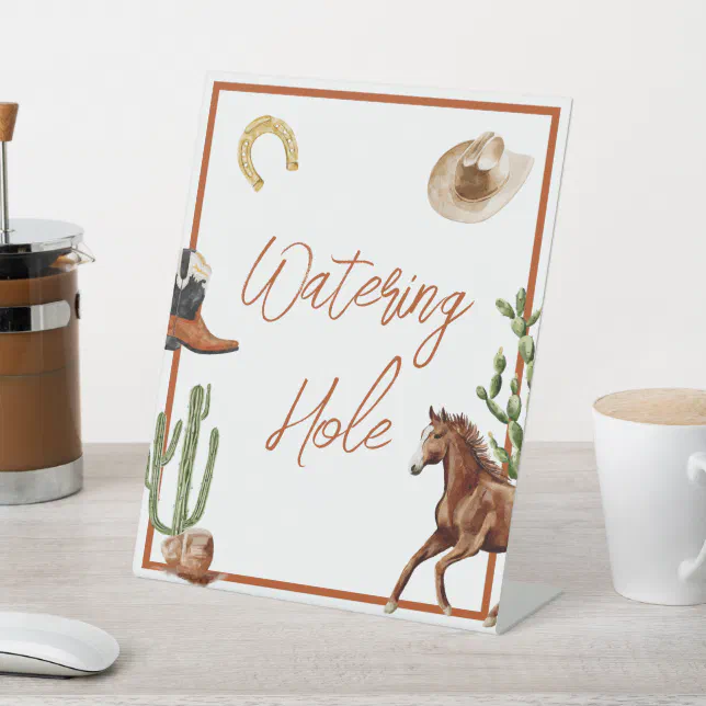 Rodeo Birthday Watering Hole Water Station Sign | Zazzle