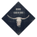 Rodeo Black Rustic Western Country Bull Skull Graduation Cap Topper ...