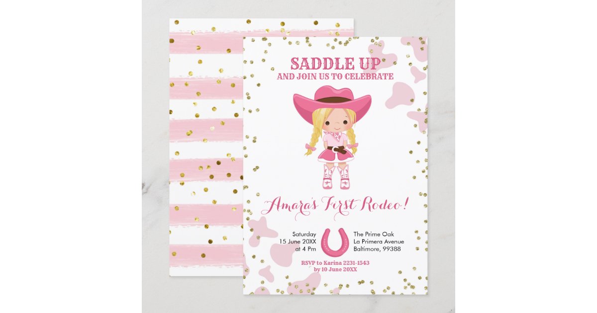 Rodeo blonde cowgirl birthday Invitation | Zazzle