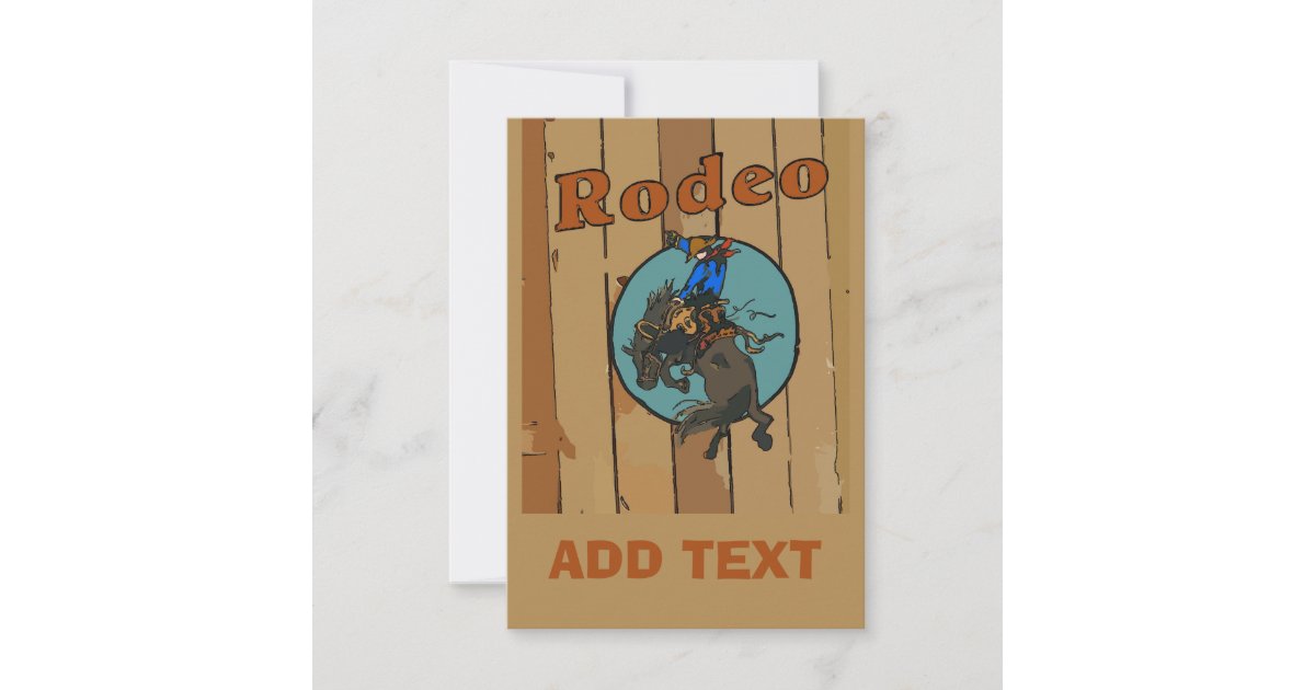 Rodeo Bucking Horse Card | Zazzle