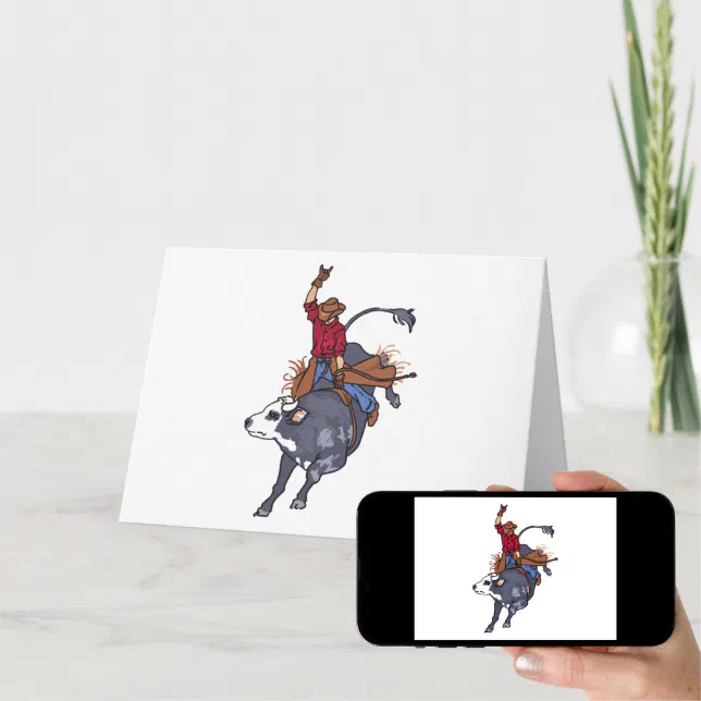 Rodeo Bull Rider Card | Zazzle