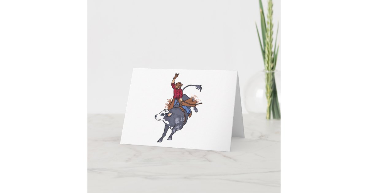 Rodeo Bull Rider Card | Zazzle