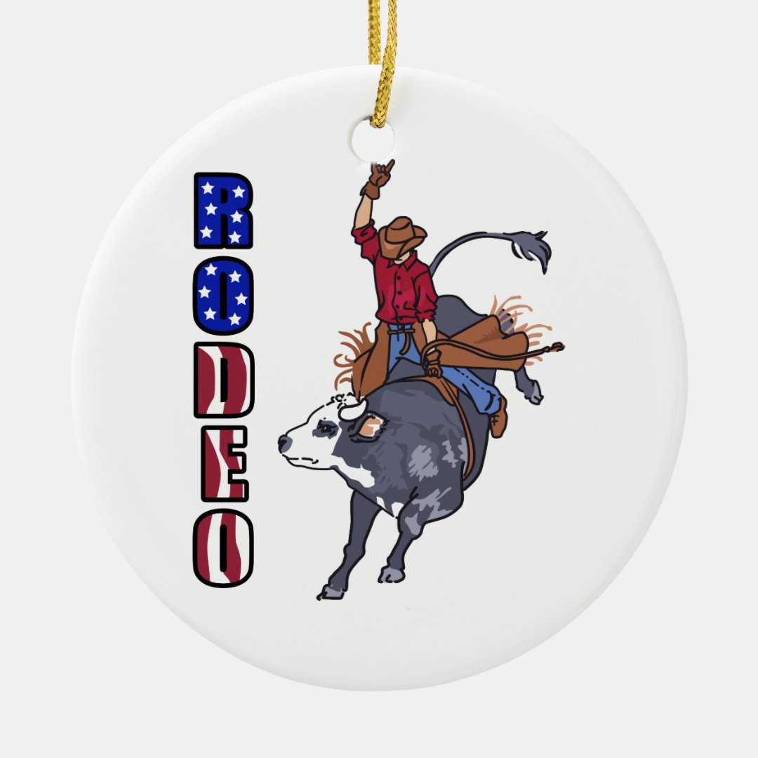 RODEO BULL RIDER CERAMIC ORNAMENT | Zazzle