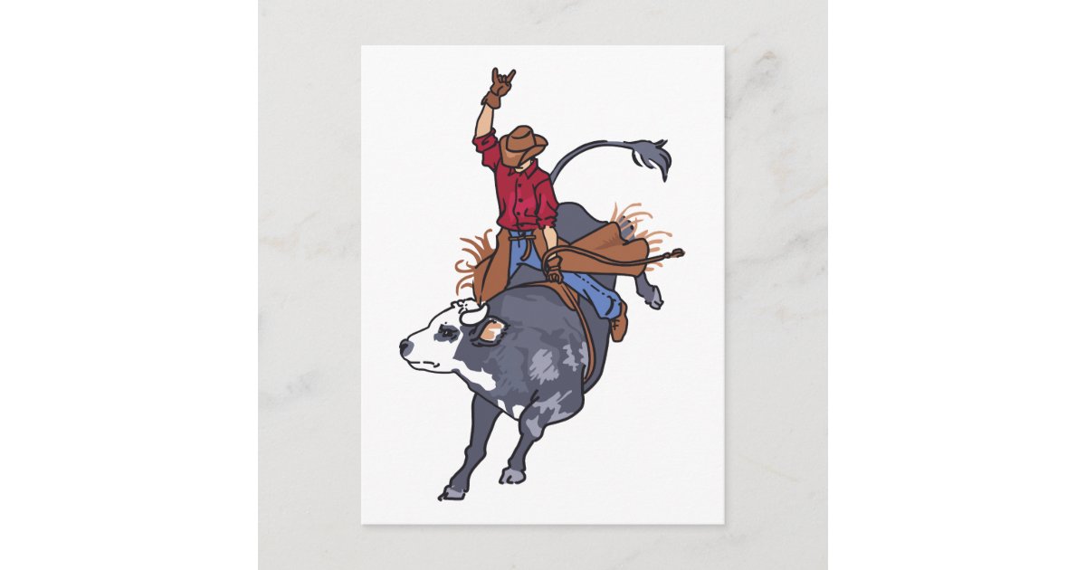 Rodeo Bull Rider Postcard | Zazzle