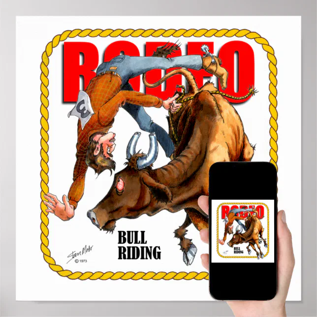 Rodeo Bull Rider Poster | Zazzle