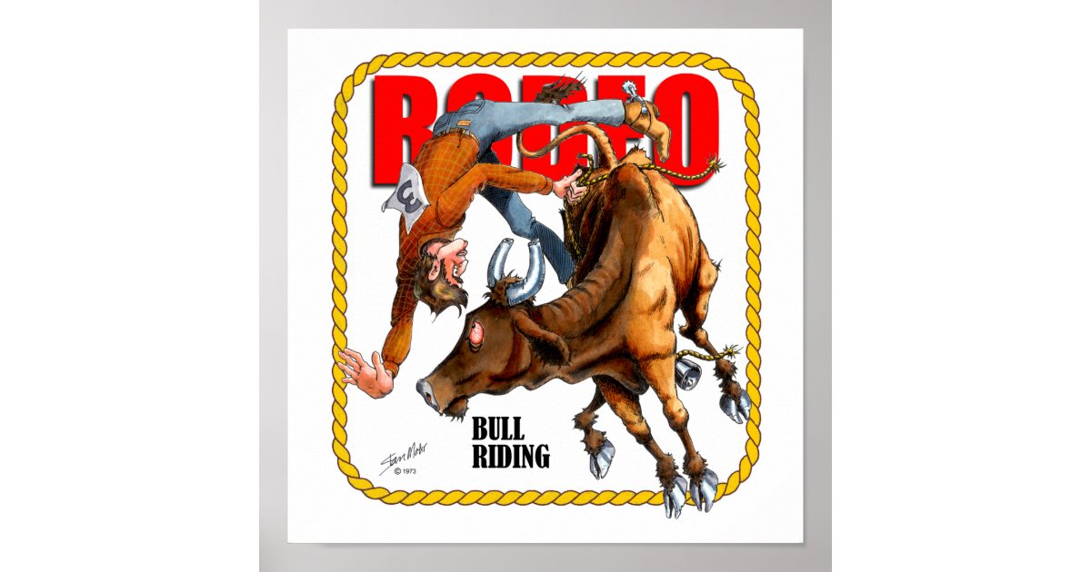 Rodeo Bull Rider Poster | Zazzle