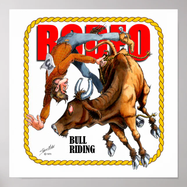 Rodeo Bull Rider Poster | Zazzle