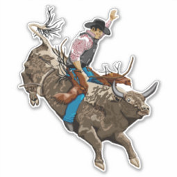 Rodeo bull rider sticker | Zazzle