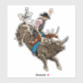 Rodeo bull rider sticker | Zazzle