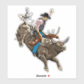 Rodeo bull rider sticker | Zazzle